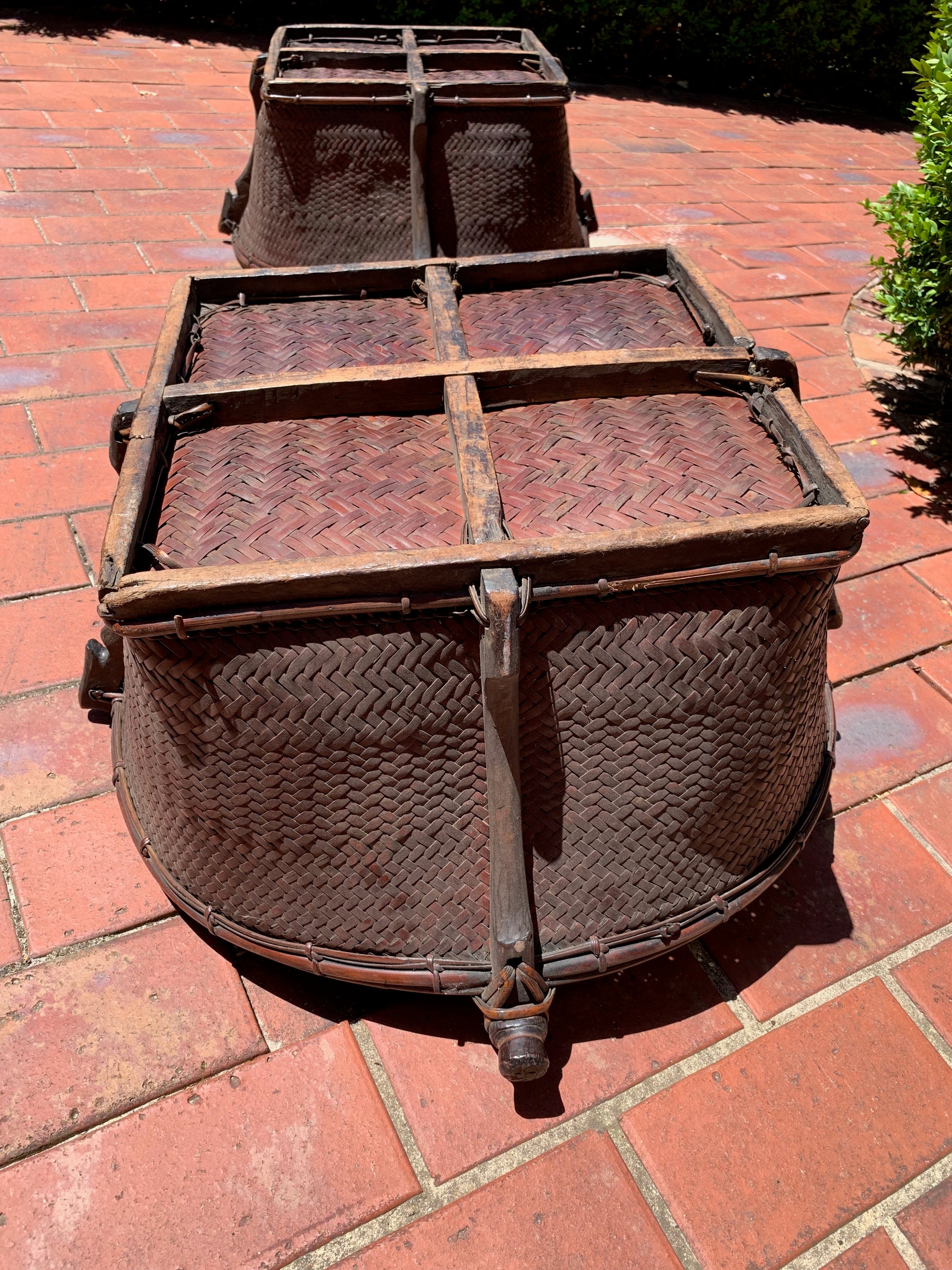 Antique Asian Shoulder Yoke with Woven Baskets – Sage & Leaves