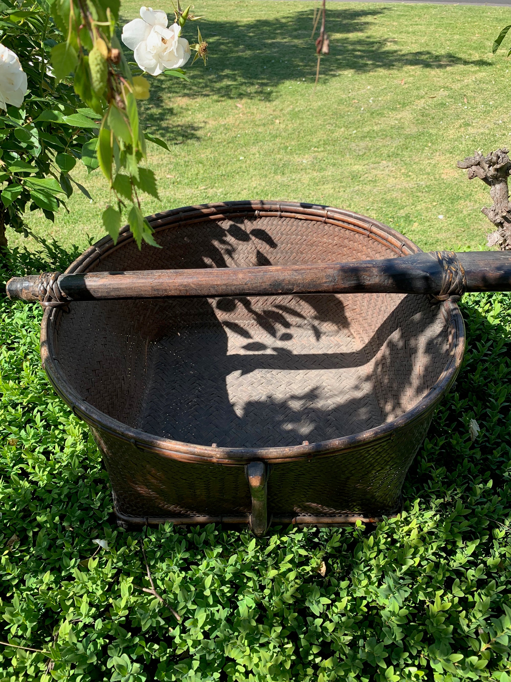 Antique Asian Shoulder Yoke with Woven Baskets – Sage & Leaves