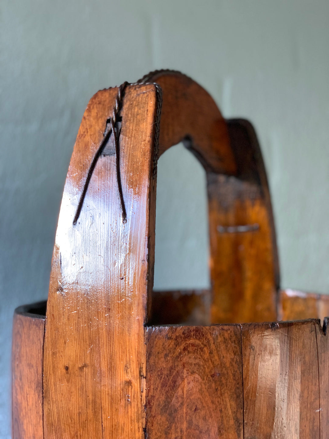 Late 19th Century Japanese Water Bucket – Sage & Leaves